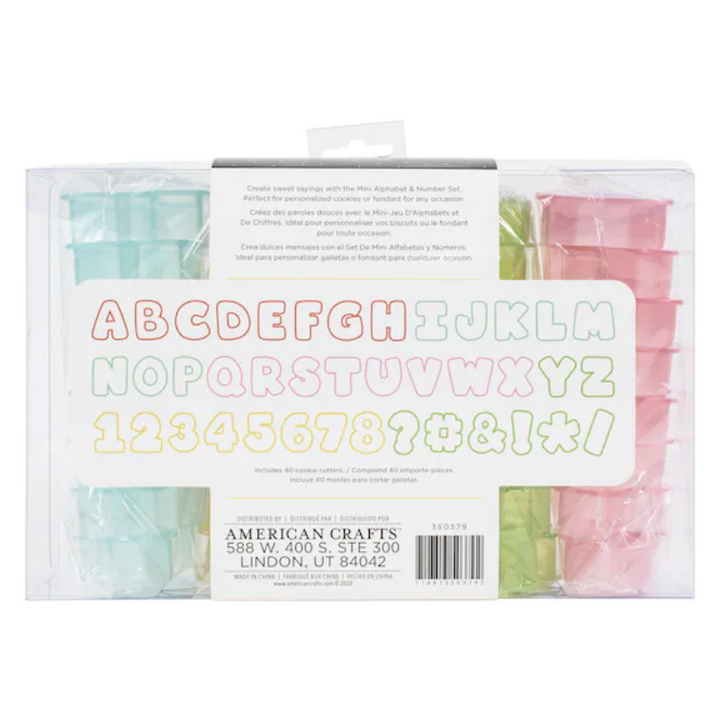 Set 40 Cortadores De Galletas Mini Letras y Números - Sweet Sugarbelle